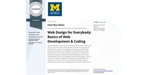 Irem Aslan On Linkedin Completion Certificate For Web Design For