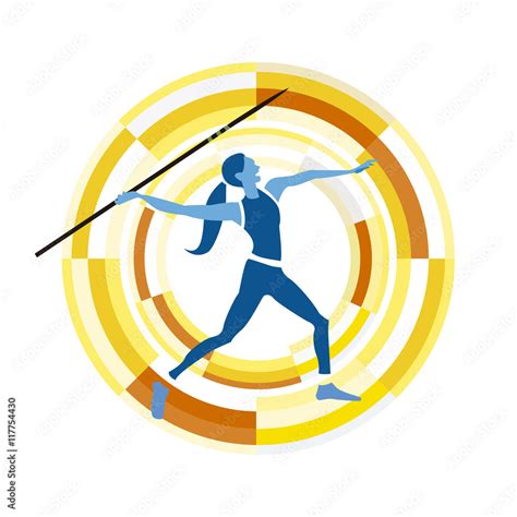 Woman Figure Throwing The Javelin Stock Vector Adobe Stock