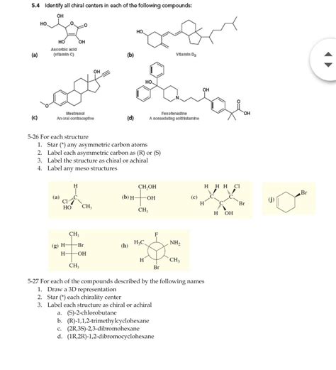 Solved 5.4 Identify all chiral centers in each of the | Chegg.com