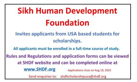 Sikh Human Development Foundation Inc On Linkedin Scholarships Highereducation Usa Applynow