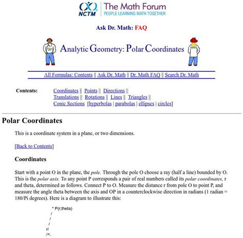 The Math Forum Analytic Geometry Polar Coordinates Activity For 9th 10th Grade Lesson Planet