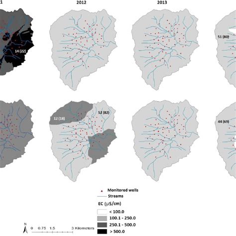 Pattern Of Spatial Variations In Groundwater Ec µscm During Download Scientific Diagram