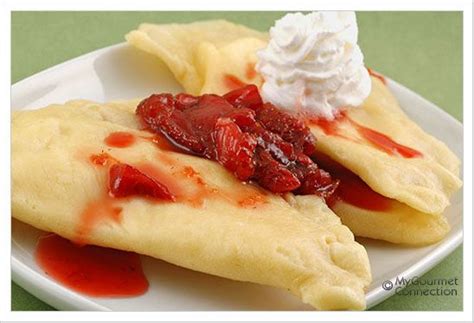 Sweet Dessert Pierogi With Strawberry Sauce Fresh Berries Recipes