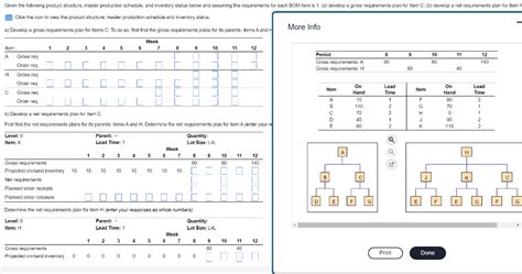 Solved Given The Following Product Structure Master