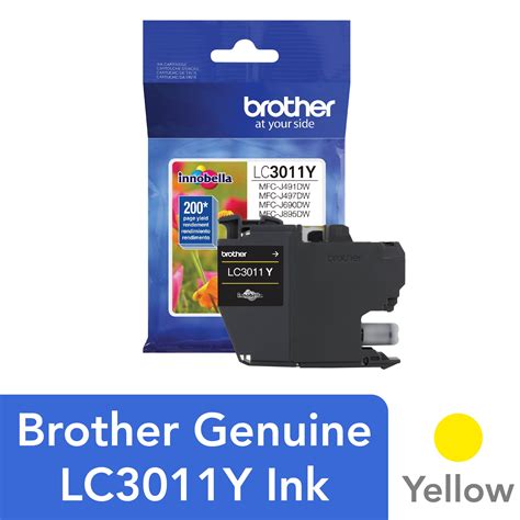 Brother Genuine Lc3011y Standard Yield Yellow Inkjet Printer Ink