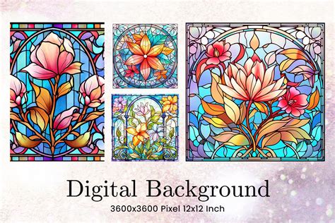Lotus Flower Stained Glass Background Graphic By Sistadesign29