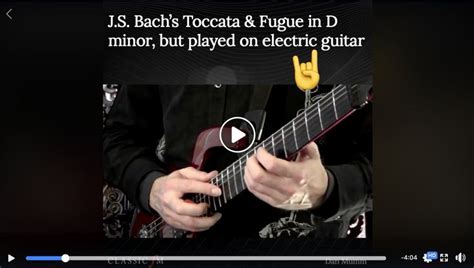 Bachs Toccata And Fugue In D Minor Played On Electric Guitar Guitar Guitar Tabs D Minor