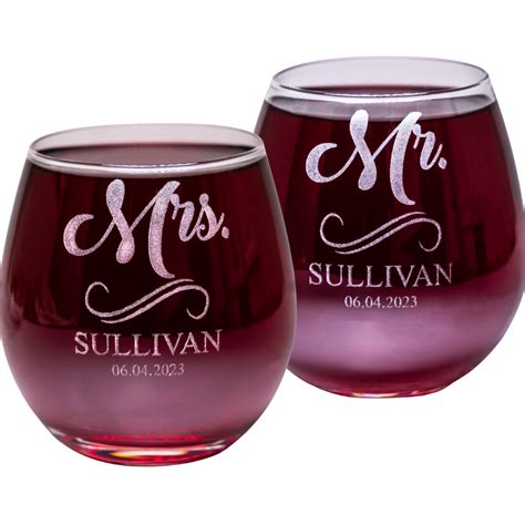 Custom Stemless Wine Glass Set Engraved Unique T — Tsinscribed