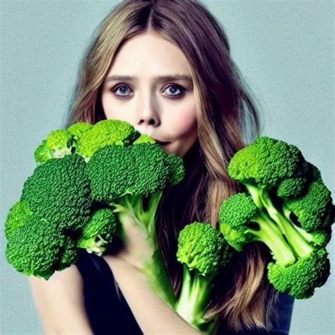 Elizabeth Olsen With A Head Made Of Broccoli Stable Diffusion Openart