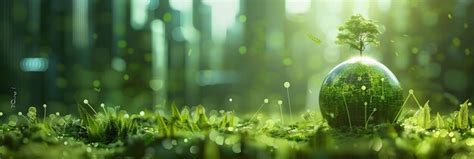 Photo Realistic Green Data Visualization For Environmental Reporting Concept Data Visualization