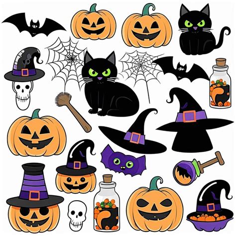 Premium Photo Halloween Objects On A White Background