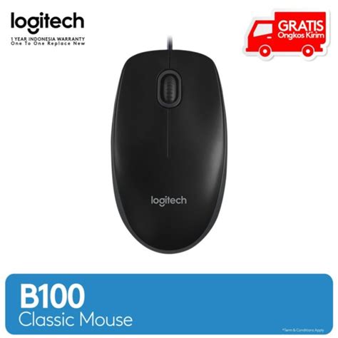 Jual Logitech Mouse Kabel B100 Cable Mouse B 100 100 Original