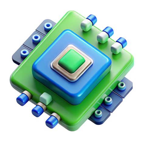 Vibrant Minimalist Quantum Circuit Board Green Components Cutout