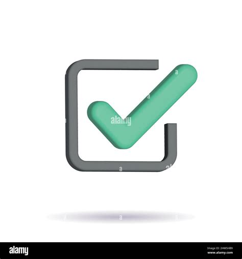 Green Check Mark 3d Vector Icon Agreement Symbol Of User Approval Positive Online Voting And