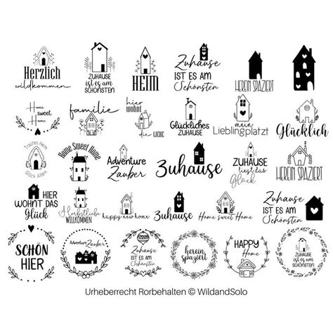 30 German Home Plotter File House Heart Love Botanical Svg Home