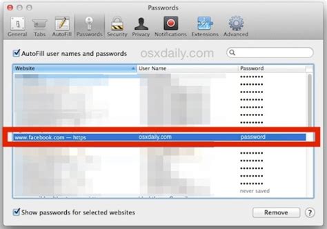 How To Show Web Site Passwords In Safari For Mac Os X