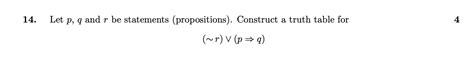solved 14 let p q and r be statements propositions