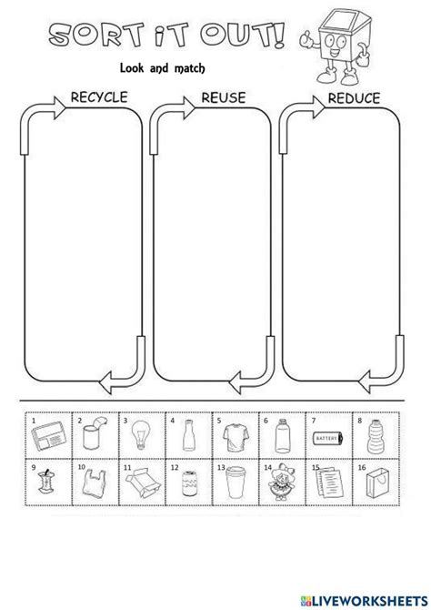 Recycle Reuse Reduce Worksheet