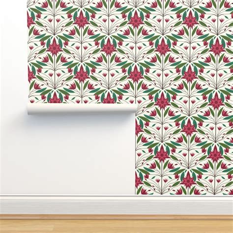 Flower Diamond Pattern 10x10 Wallpaper Spoonflower