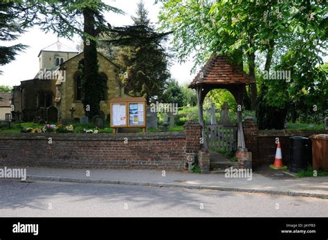 Small Lych Gate St Katharines Church Ickleford Hertfordshire Stock