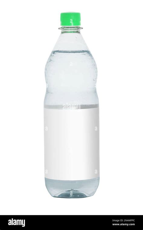 A Bottle Of Mineral Water Medium With An Empty Label Isolated On White
