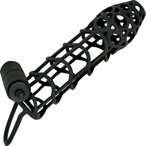 Vibrating Silicone Dildo Cage With Ball Strap 725 Black