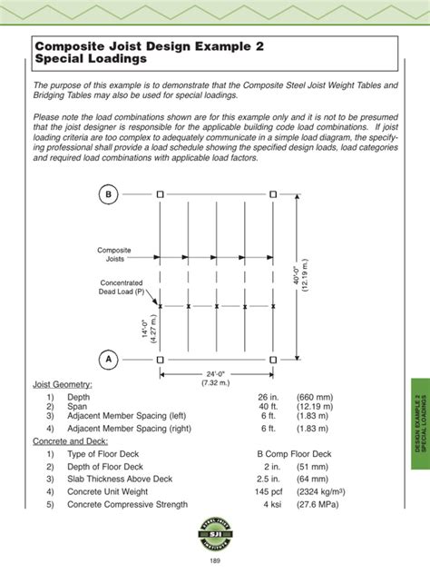 Composite Joist Design Example 2 Special Loadings Pdf Structural