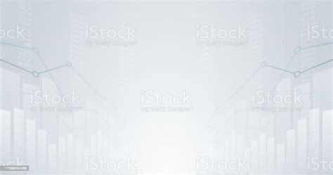 흑백 색상 배경에 업 트렌드 라인 그래프와 촛대 와이드 스크린 추상 금융 차트 배경 주제에 대한 스톡 벡터 아트 및 기타 이미지