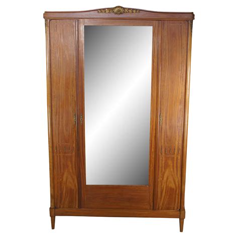 Large French Antique Carved Bridal Armoire In Louis Xvi Style 1850 For