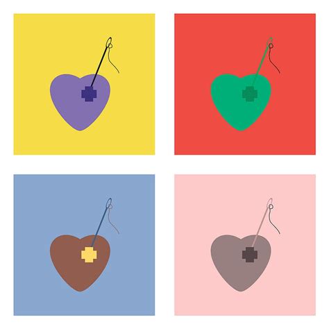 바늘 벡터와 플랫 아이콘 디자인 컬렉션 하트 Eps Ai Uidownload