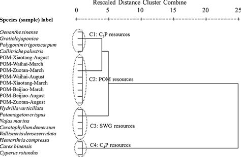 Hierarchical Dendrogram Of Different Species Of Carbon Sources Based On
