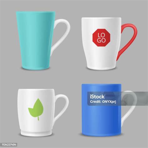 모의 머그컵 로고와 함께 비즈니스 정체성 사무실 컵 컬러 벡터 템플릿 광고에 대한 스톡 벡터 아트 및 기타 이미지 광고 기업 비즈니스 신분 Istock