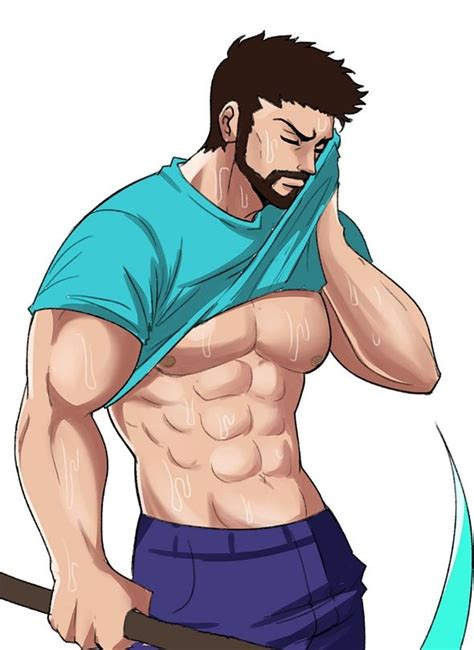 Muscled Minecraft Steve Sweatin Figuras Egipcias Cómics De Minecraft Arte Corporal Masculino