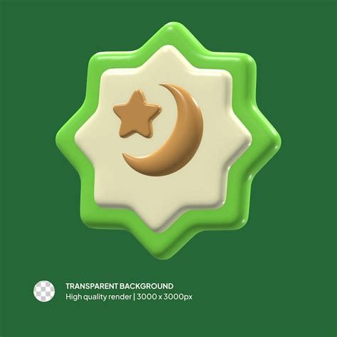 Premium Psd Psd 3d Islamic Ornament Isolated Background