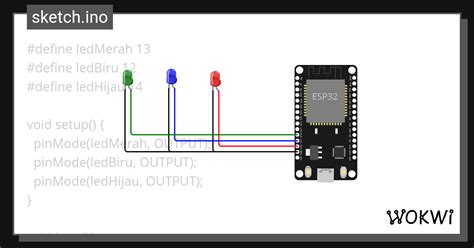 Esp Lampu Led RGB Satu Warna Wokwi ESP STM Arduino Simulator