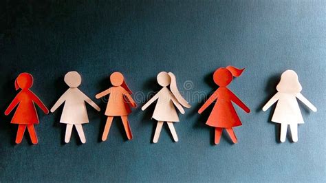 Colorful Paper Cutout Figures Create A Playful Display Representing Unity And Diversity Stock