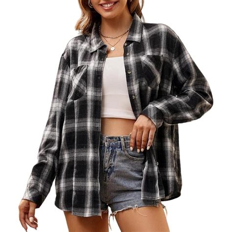 Alex Vando Womens Flannel Shirt Regular Long Sleeve Button Down Flannel