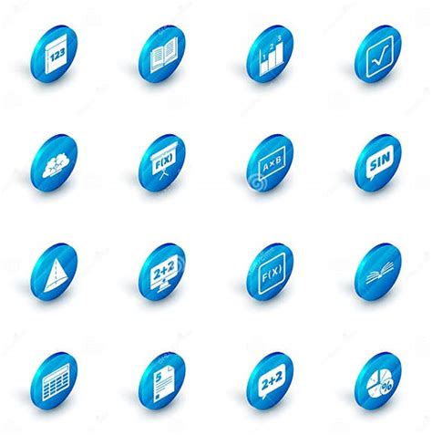 Set Open Book Graph Schedule Chart Diagram Square Root Human Brain Geometric Figure Cone