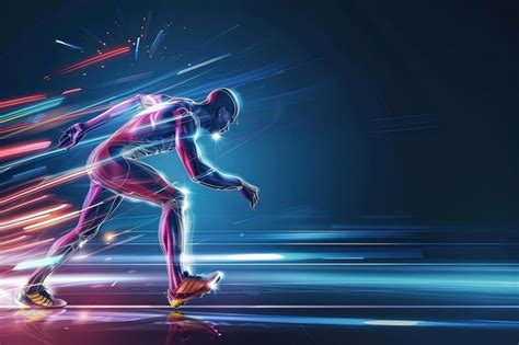 Premium Photo A Man Running On A Track With Motion Blurs