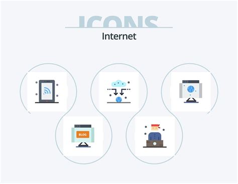Internet Flat Icon Pack 5 Icon Design Internet Wifi Network Signal Antenna 19245866 Vector