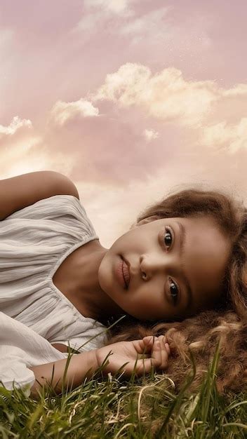 Girl Lying On Her Side Premium Ai Generated Image