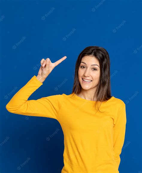 Premium Photo Attractive Brunette Girl In Studio