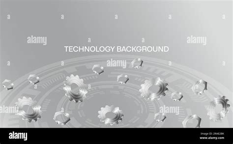 Bright Technological Background With Gears And Technological Elements