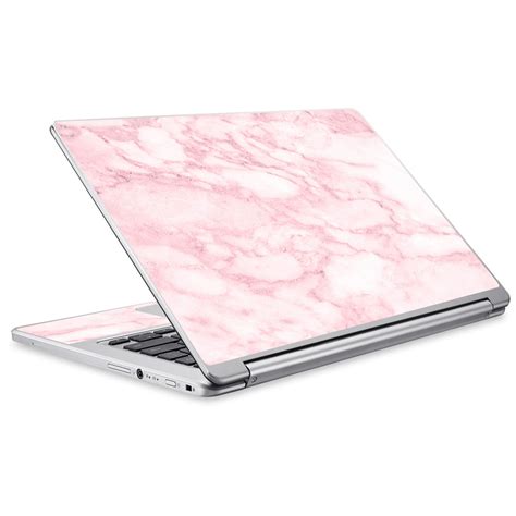 Skin Vinyl Sticker Cover Decal For Acer Chromebook R13 Laptop Notebook Rose Pink Marble Pattern