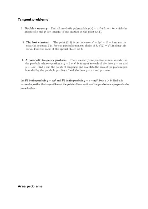 Tangent And Area Problems In Math Methods Math 101 Studocu