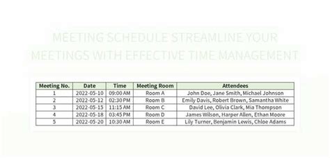 Meeting Schedule Streamline Your Meetings With Effective Time