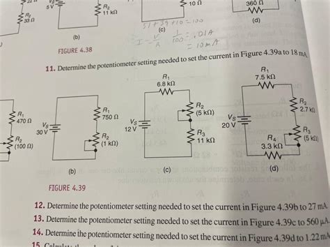 solved 11 determine the potentiometer setting needed to set
