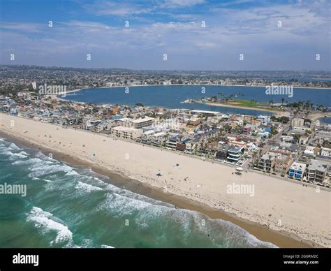 Aerial View Of Mission Bay And Beach In San Diego During Summer