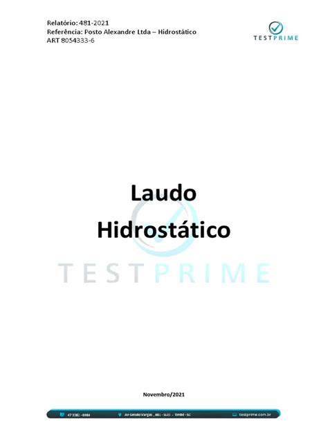 Laudo Hidrostático Em Posto De Gasolina Pdf Acessibilidade