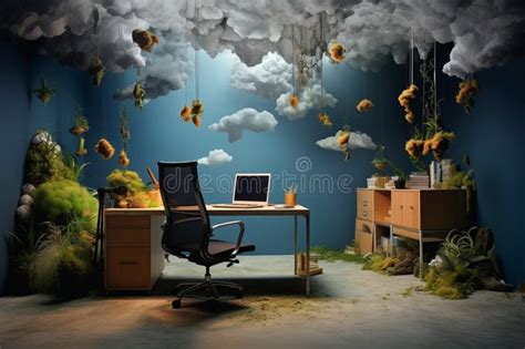 Contemporary Office Chair With A Modern Workspace Beneath It Ai Generated Stock Illustration